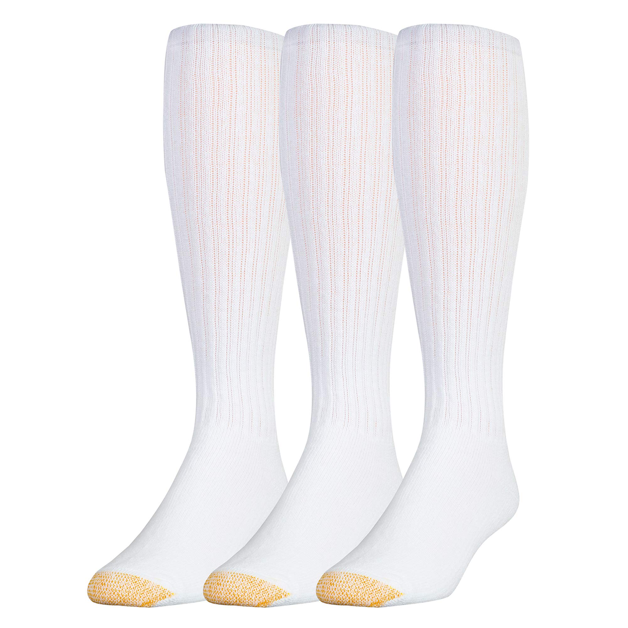 Gold Toe Men's Cotton Over the Calf Athletic Sock 3-Pack, White, Size: 6-12 1/2