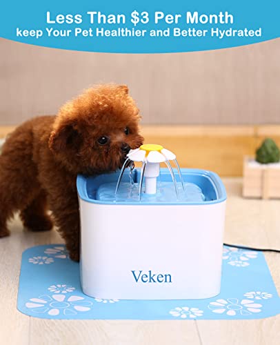 Veken 8 Pack Replacement Filters for 84oz/2.5L Automatic Pet Fountain Cat Water Fountain Dog Water Dispenser