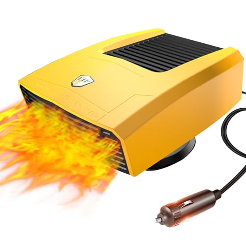 Gntiffy【New 2023】Portable Car Heater,2 in 1 Auto Car Heater, Fast Heating Windshield Defrost Defogger Cooling Car 12V Lighter Heater 60 Second with Heating & Cooling Window Defroster for Car