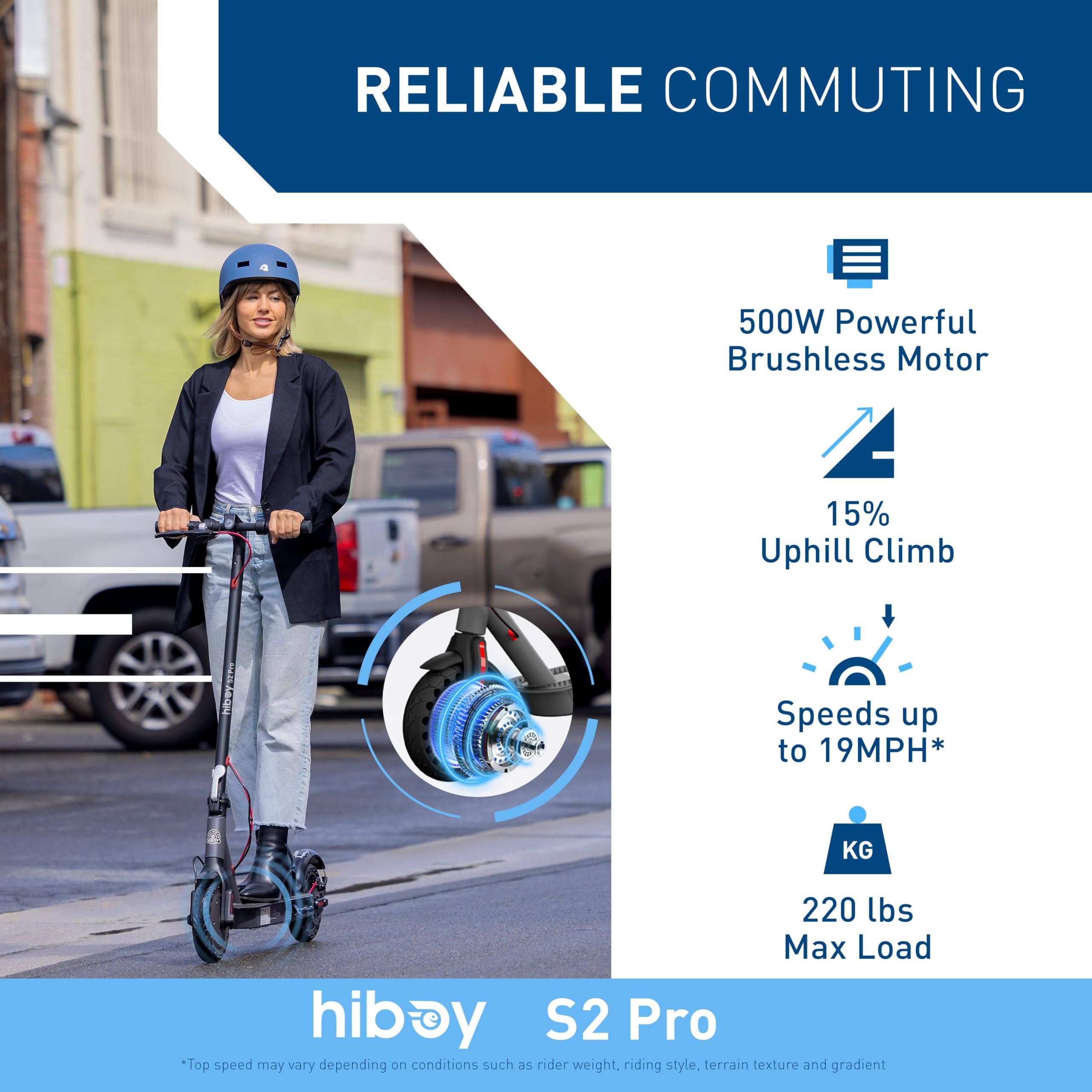 Hiboy S2 Pro Electric Scooter with Seat, 500W Motor, 10" Solid Tires, 25 Miles Long-Range & 19 Mph Folding Commuter Electric Scooter for Adults with Dual Rear Suspension