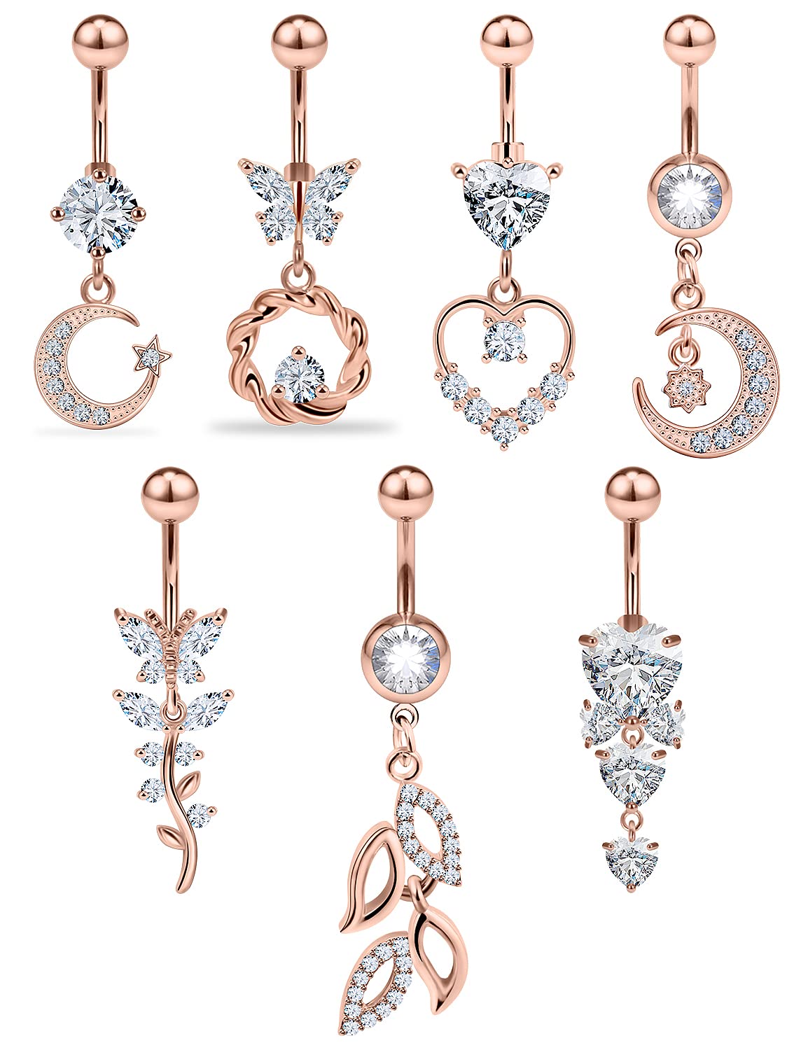 Goerhsjie Belly Button Ring Dangle Belly Button Rings Belly Rings Belly Button Rings Belly Ring Belly Button Ring Surgical Steel Belly Piercing Belly Rings for Women Belly Button Piercing