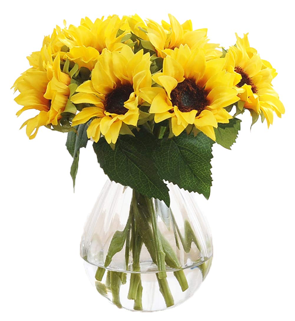 Gumolutin 6 Pcs Artificial Sunflower Bouquet for Wedding Bouquet, Home Kitchen, Ground Garden, Wedding Decoration