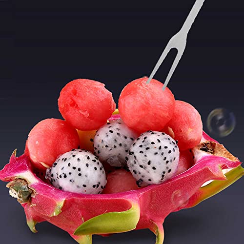 HENWAFX Fruit Fork, Cute Set of 6 Fruit Forks with Holder Stainless Steel Food Pick Forks for Kids Home (Cartoon)