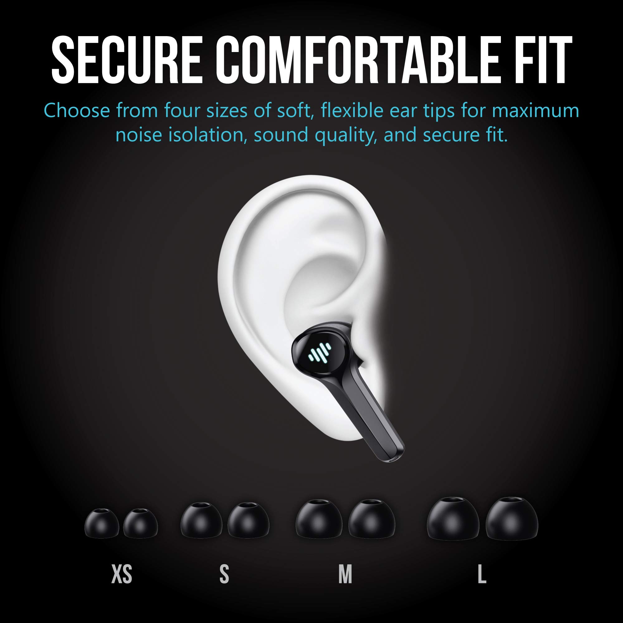 iLuv SG100 Gaming Wireless Earbuds, Bluetooth in-Ear with Changing LED Lights Ultra-Low 60ms Latency and Hands-Free Call MEMS Microphone, includes Compact Charging Case and 4 Ear Tips, Black