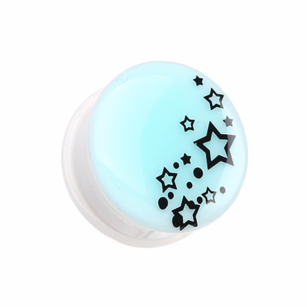 Glow in the Dark Star Cluster Single Flared WildKlass Ear Gauge Plug (Sold as Pairs)