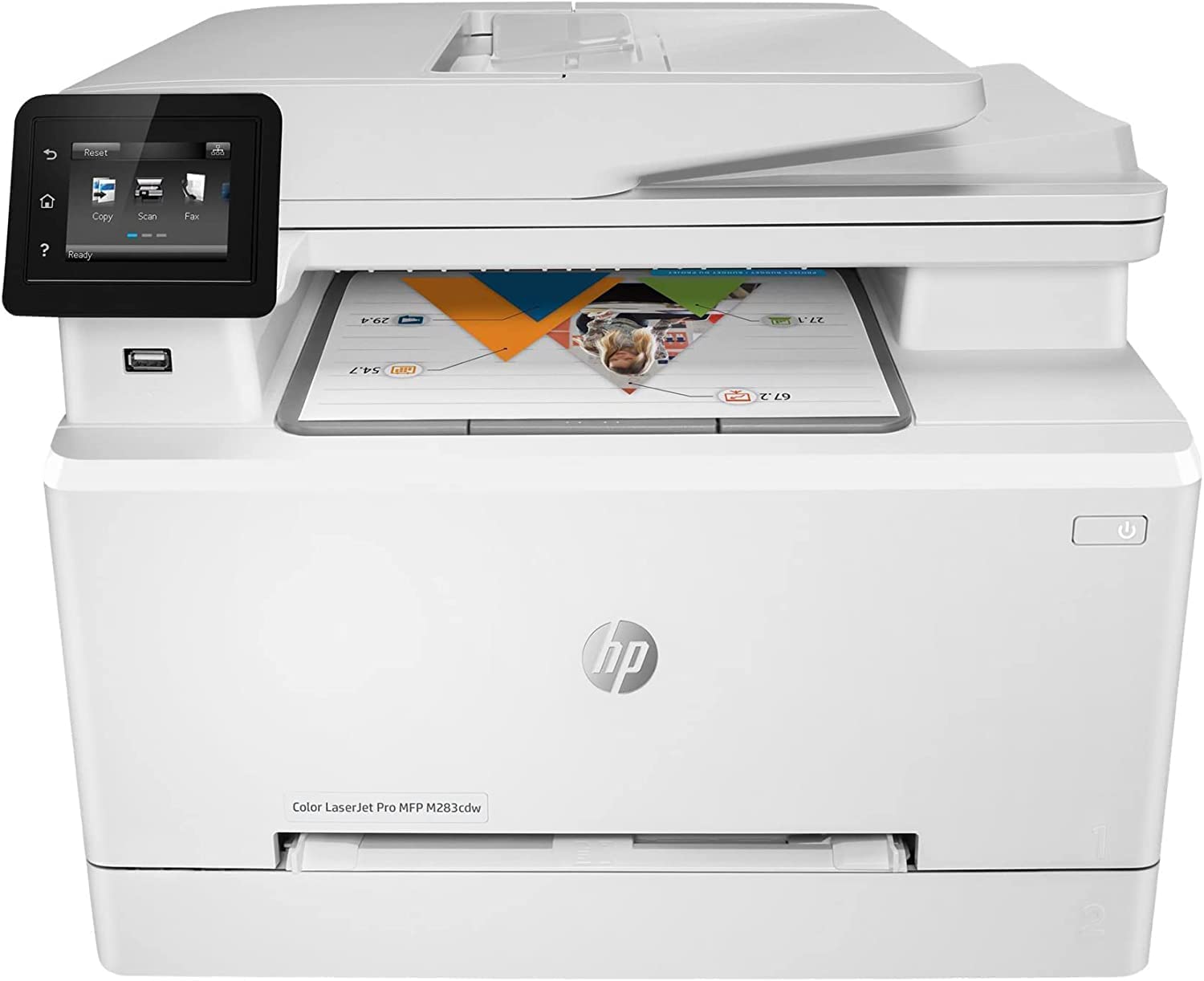 HP Laserjet Pro MFP M283cdw All-in-One Wireless Color Laser Printer, Black - Print Scan Copy Fax - 22 ppm, 600 x 600 dpi, Auto Duplex Printing, 50-Sheet ADF, 8.5 x 14, Ethernet
