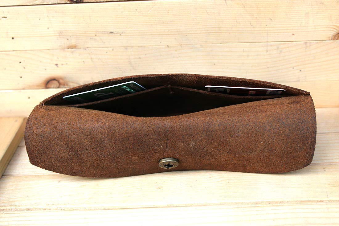 Handmade High Quality Retro Leather Multi-function Envelope Mobile Phone Card Holder Wallet