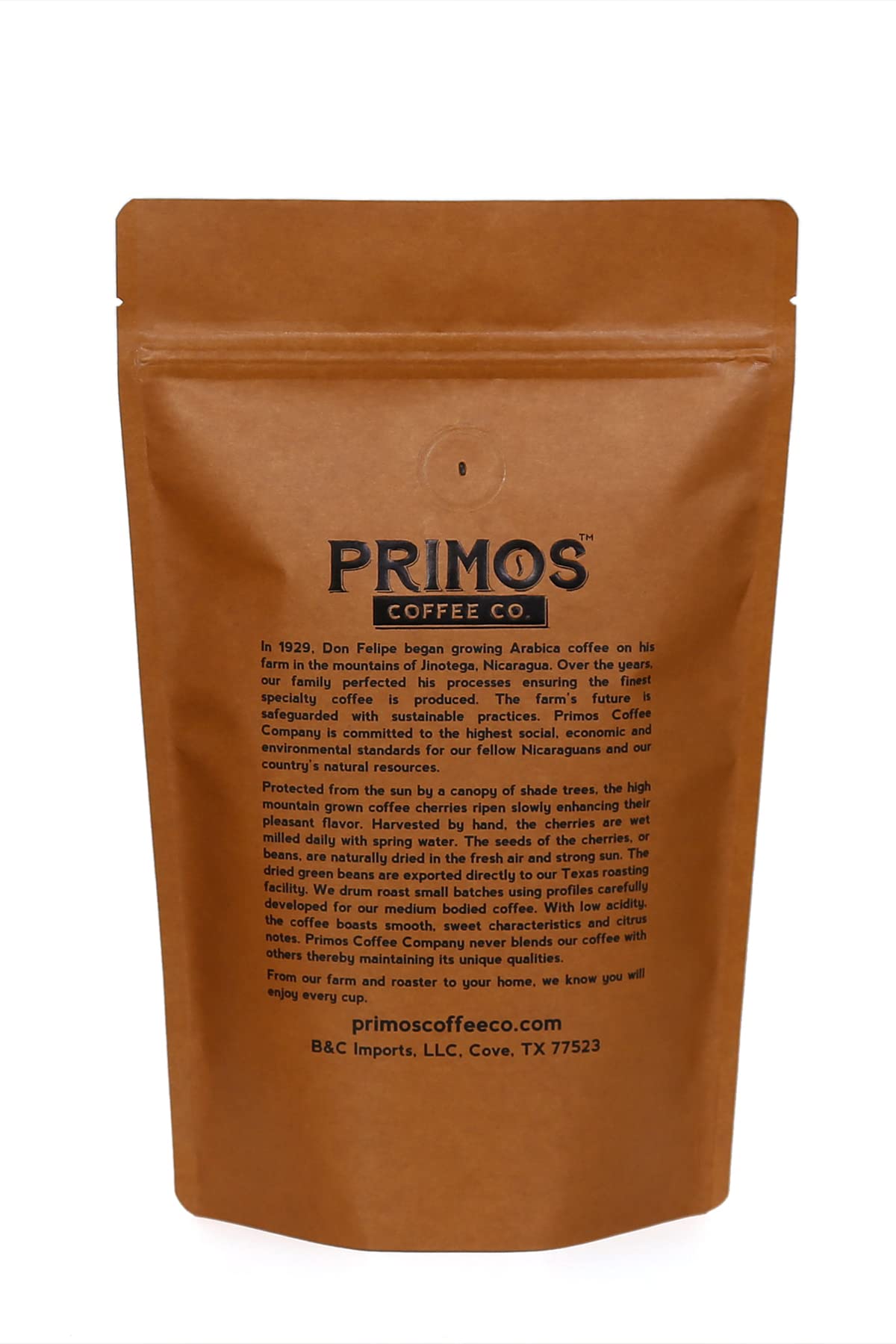 Half Caff Specialty Coffee, Dark Roast, Medium Grind for Drip Brewing, Primos Coffee Co, 12 Oz