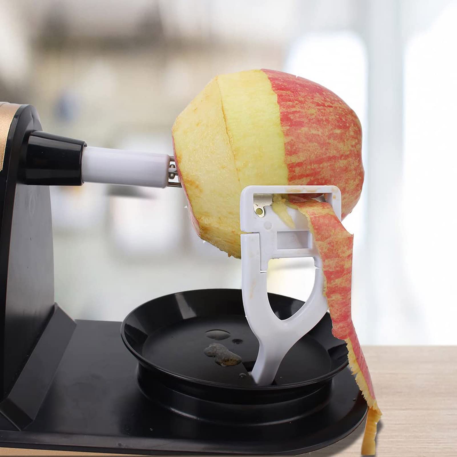 Hand-Cranked Apple Peeler, Pear Peeler 360 Degree Rotating Disc Quick Apple Peeled Machine You can peel potatoes, kiwi other fruits and vegetables. (Black)