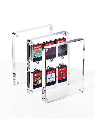 Hagibis Game Card Case for Nintendo Switch, 12 Cartridge Slots Holder Protective Shockproof Display Cabinet, Transparent Acrylic Game Storage Box for Switch NS NX (12 Slots)