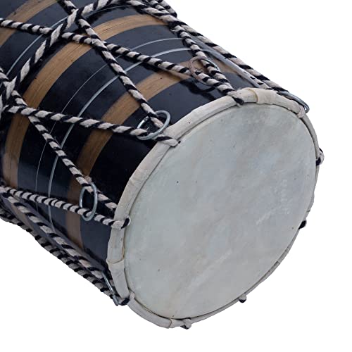 Handmade Wooden & Leather Classical Indian Folk Tabla Drum Set Hand Percussion Drums World Musical Instruments Punjabi Dhol Dholak Dholki 8 x 6 Inches Fun Birthday Housewarming Gift Ideas