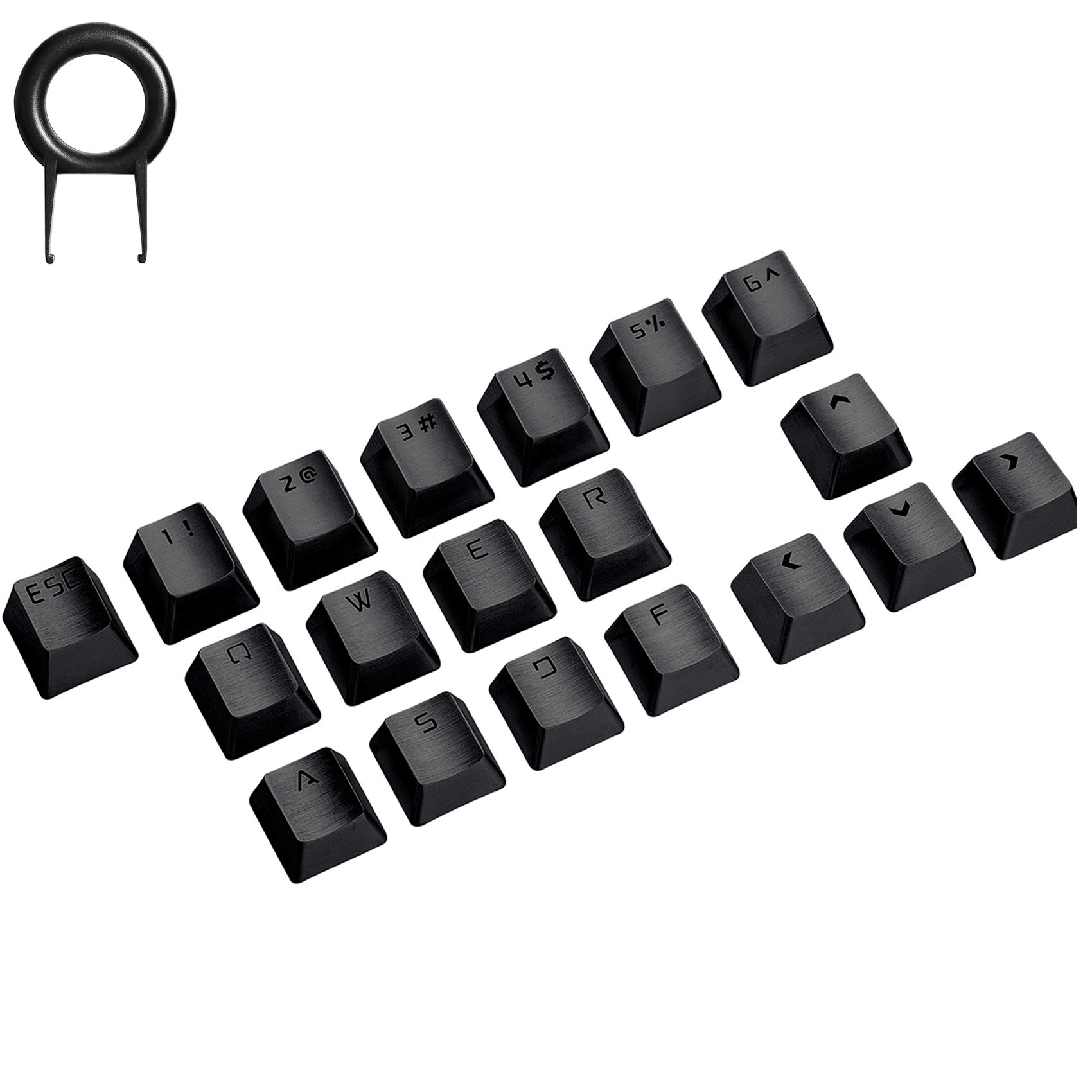 Hallsen Metal Keycaps Mechanical Gaming Keyboard Keycaps (WASD+1-6+DIR.+ESC) for FPS & MOBA, Custom 60% Keycaps Kit with Key Puller for Cherry Mx Switches Mechanical Keyboard (Silver)