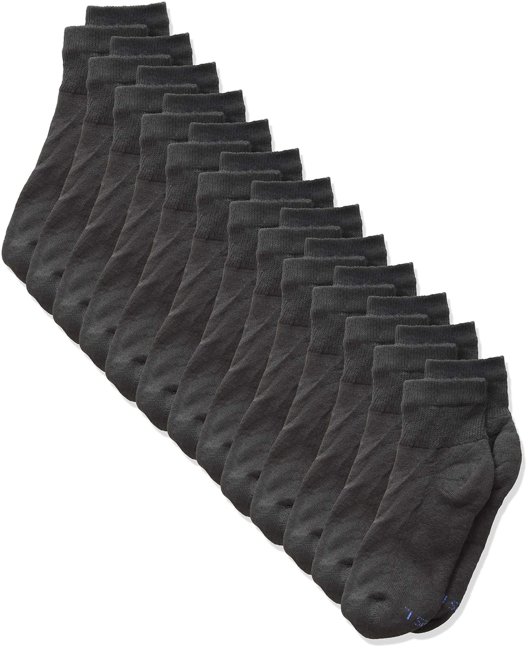 Hanes Boys Socks, Double Tough Cushioned Ankle And No Show, 12-pair Packs Athletic-socks, Ankle - Black - 12 Pack, Large US