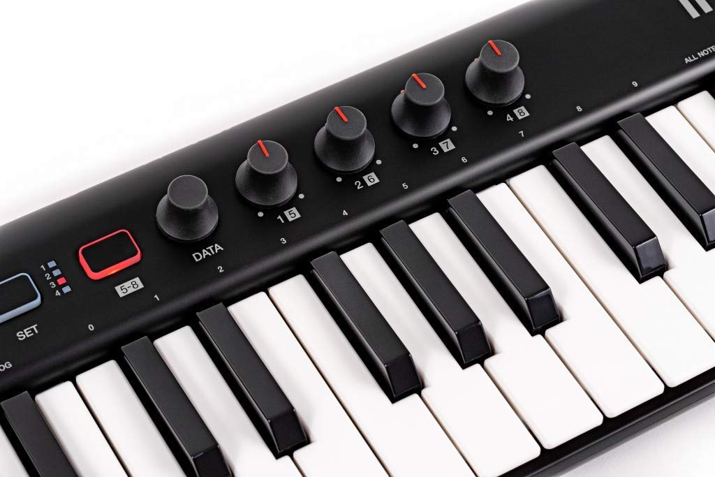 IK Multimedia iRig Keys 2 portable keyboard MIDI controller with 37 velocity-sensitive synth-action mini keys and headphone output, for iPhone, iPad, Mac, PC, Android
