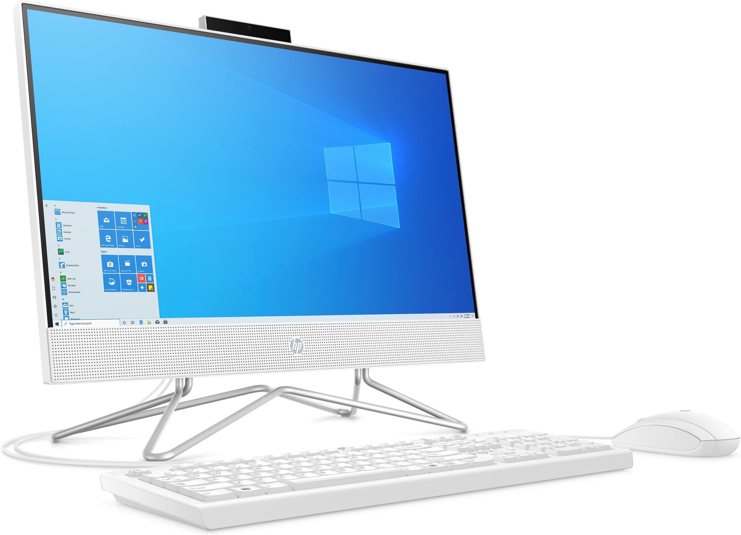 HP 22-dd0123w 21.5" FHD All-in-One Intel Pentium Silver J5040 2.0GHz 4GB RAM 128GB SSD Windows 11 Home S Mode Snow White(Renewed)