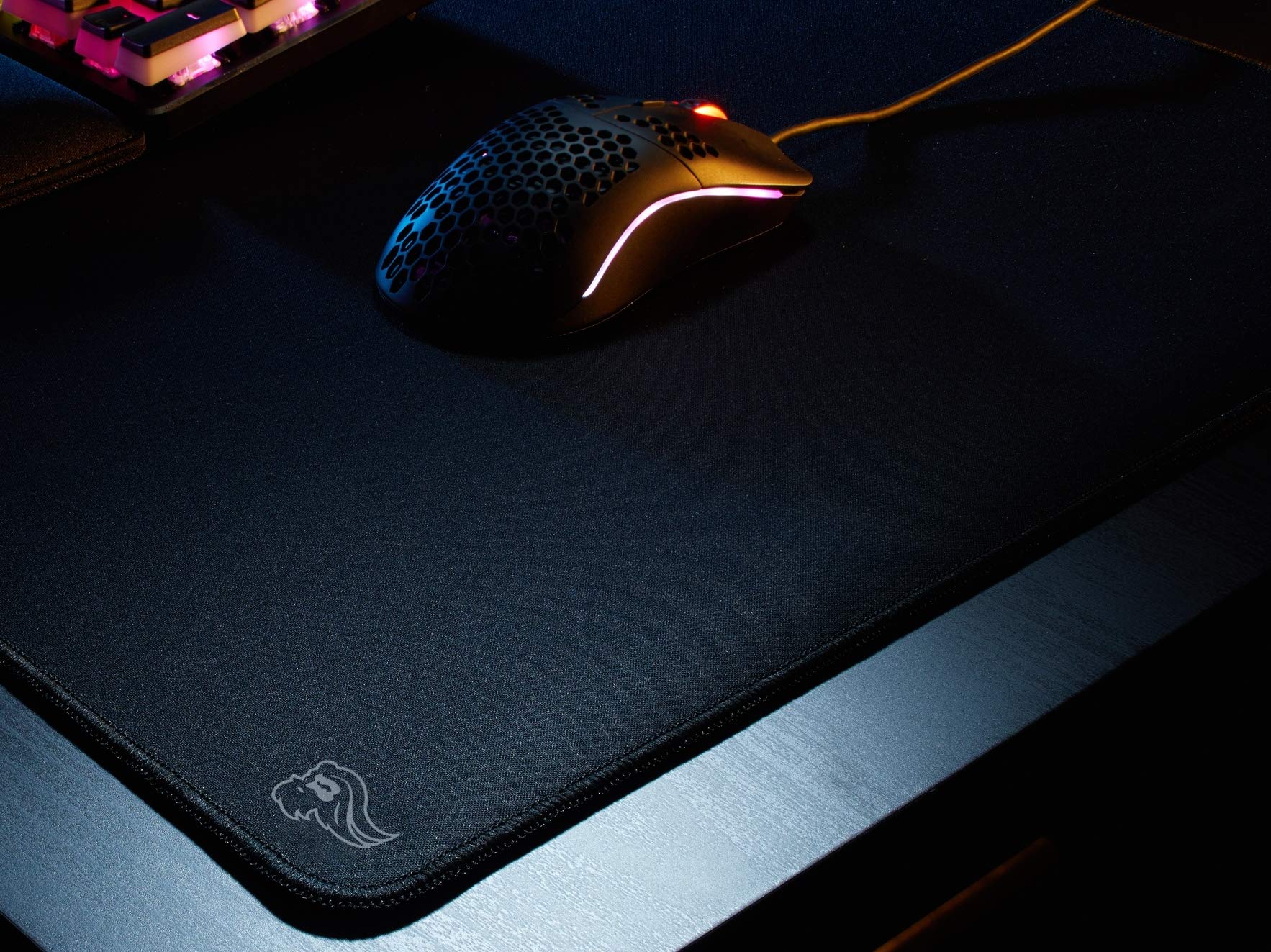Glorious XL Gaming Mouse Mat/Pad - Stealth Edition- Large, Wide (XL) Black Cloth Mousepad, Stitched Edges | 16"x18" (G-XL-Stealth)