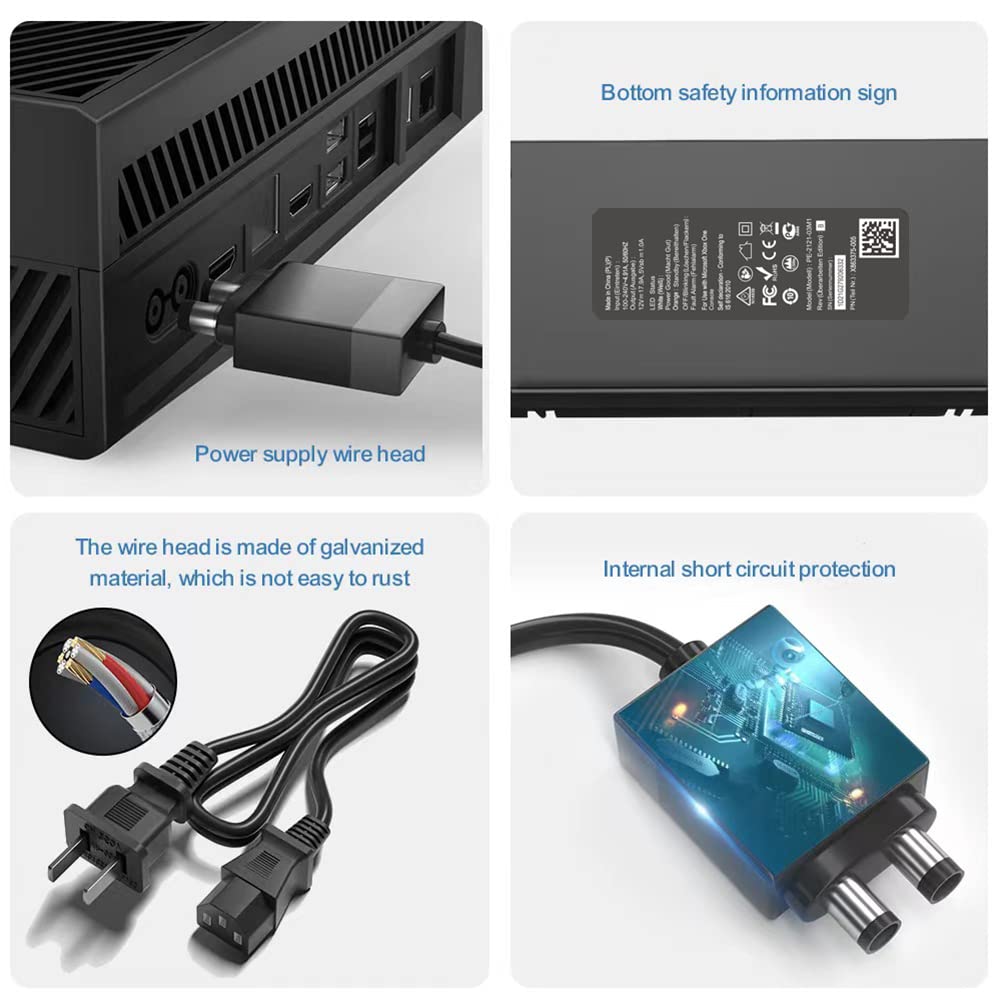 Mr.do Power Supply for Xbox One [Quiet Version], Xbox One Power Supply Brick AC Adapter Charger Replacement Kit with Power Cable 100-240V