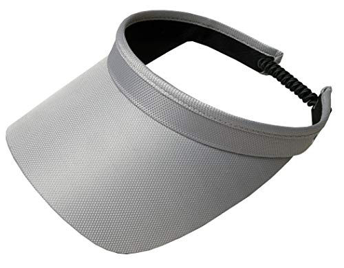 Glove It Classic Solid Coil Visor, Ladies Visor Hat, Sun Visor for Women, Golf Visor with Coil, Visor for Running, Tennis, Beach, Grey