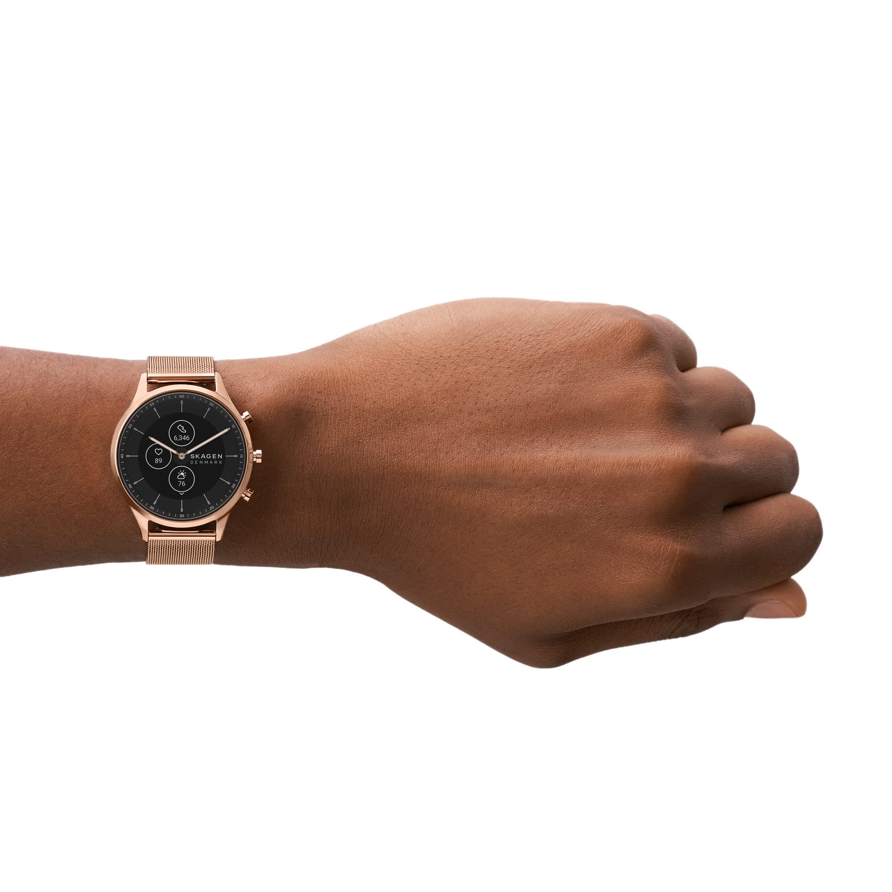 Jorn 38mm Gen 6 Rose Gold Stainless Steel Mesh Hybrid Smartwatch (Model: SKT3300)