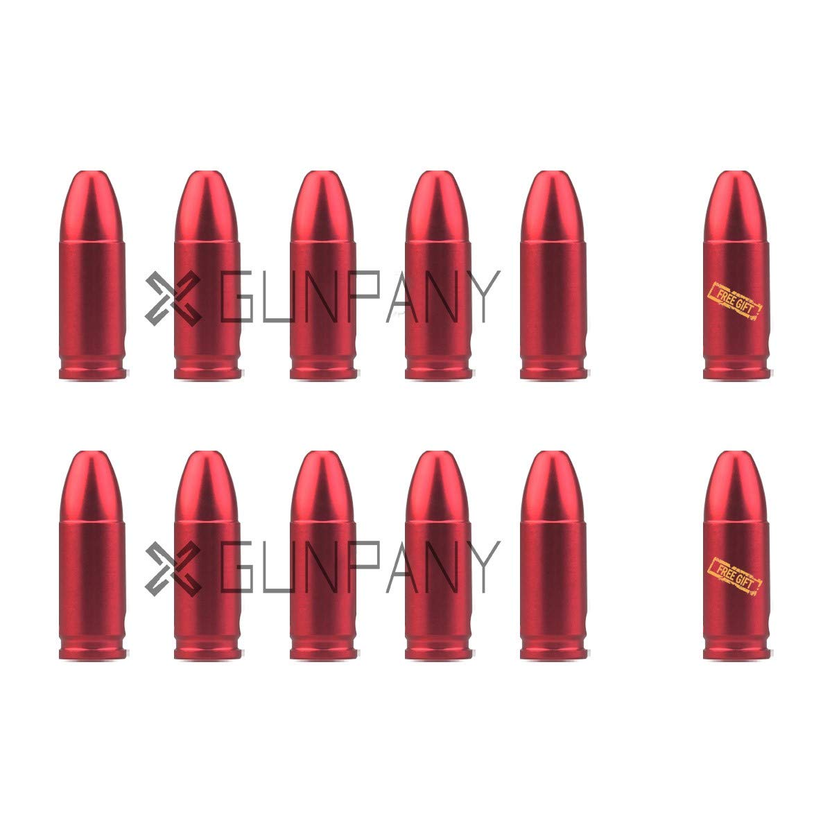 GUNPANY 12-Pack 9mm Snap Cap Trainning Dummy Round Snap Caps 9mm Luger