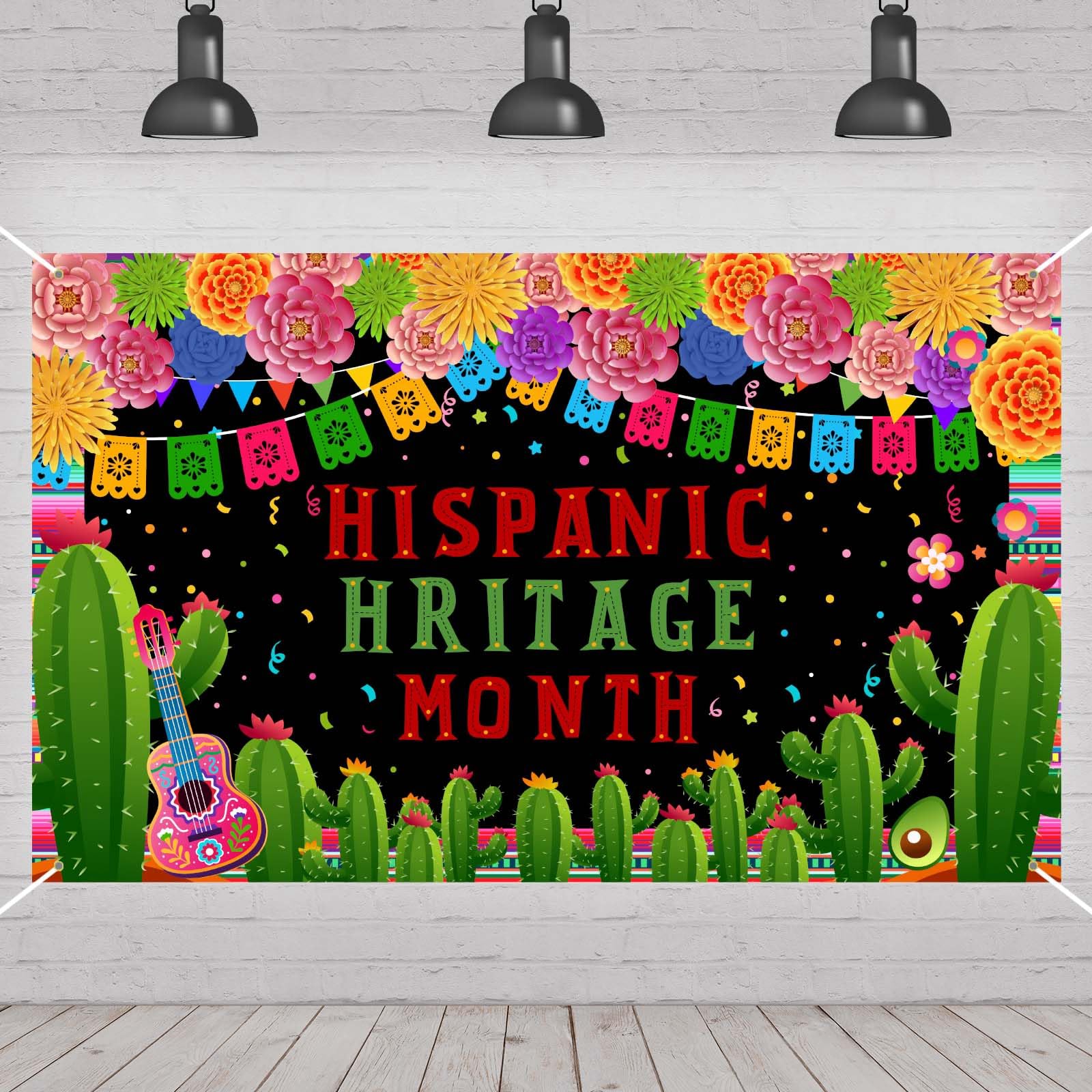 Hispanic Heritage Month Backdrop Hispanic Heritage Decorations World Flag Banner Hispanic Latino Spanish Home Office Photography Background Board Wall Hanging Sign Photo