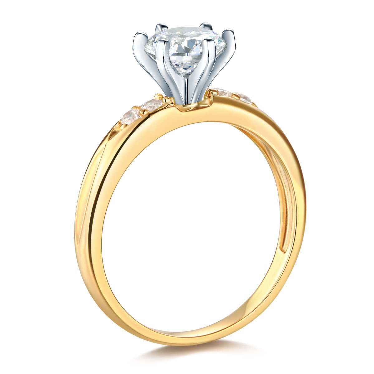 GM Fine Jewelry 14k Yellow Gold Wedding Engagement Ring - Size 5