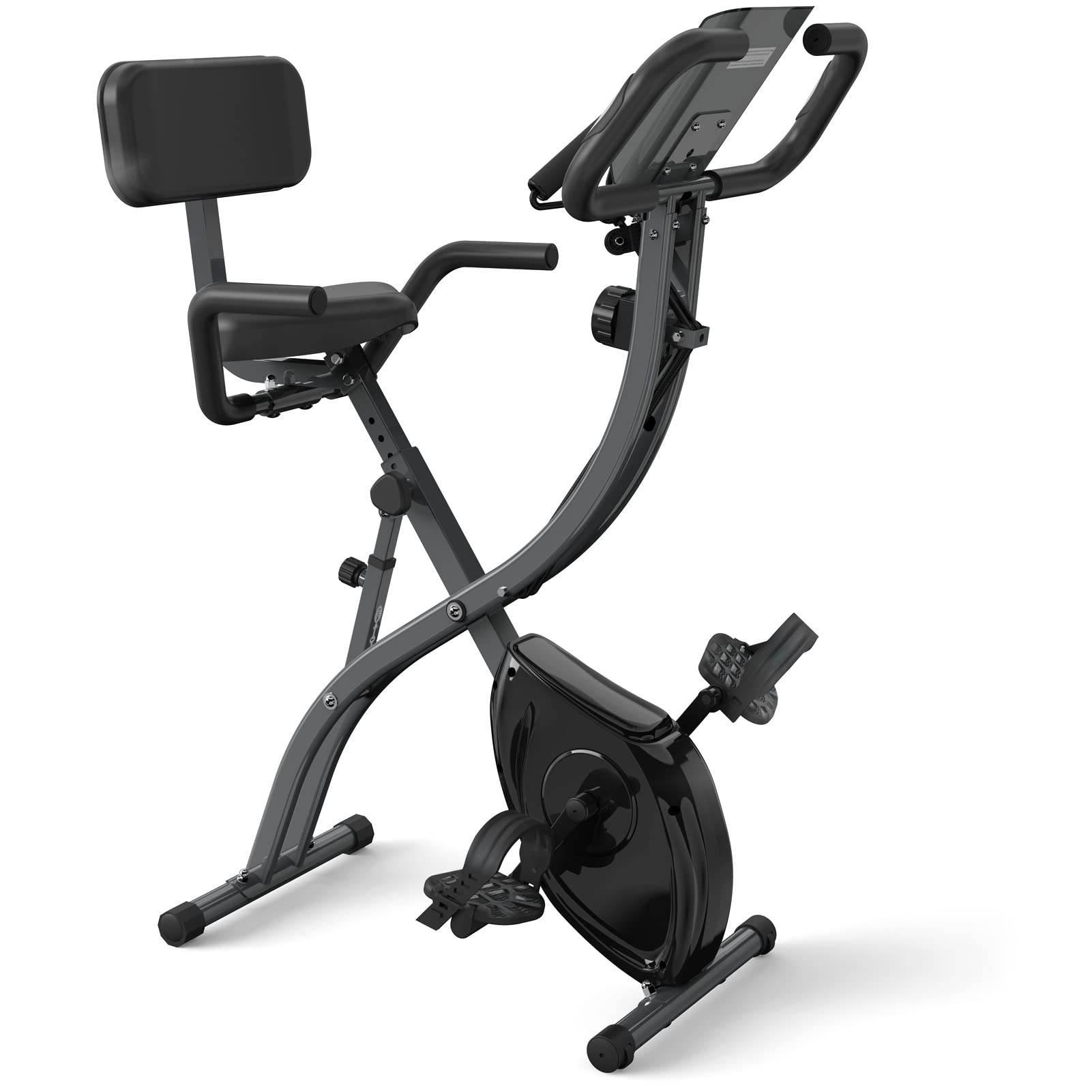 Indoor Stationary Folding Exercise Bike,the fitness machine with Resistance Belt, backrest and Digital Monitor,essential exercise equipment for Home gym workout use