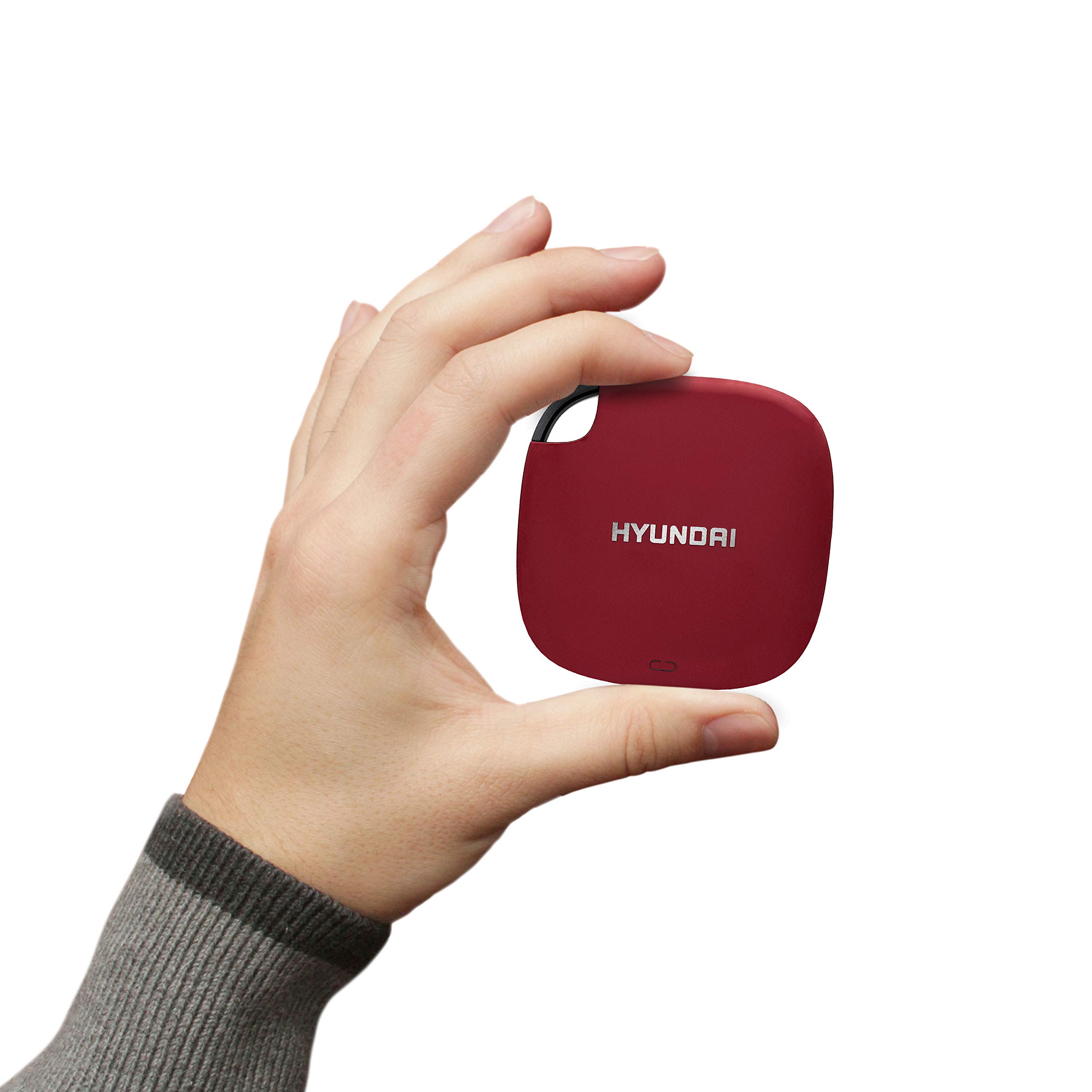 HYUNDAI | 256GB Portable SSD | Up to 450Mbps | External Storage for PC/MAC/Mobile- USB-C/USB-A, Dual Cable Included - Rose Gold