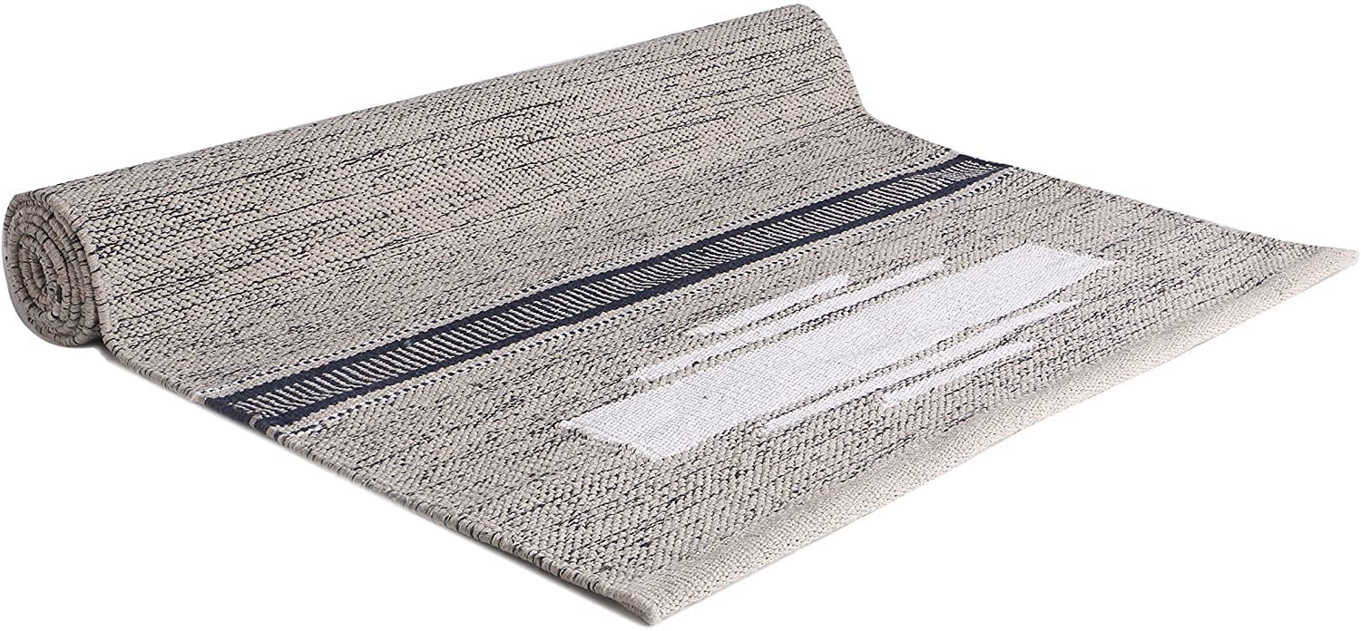 KD Cotton Yoga Mat Hand Woven Yoga Mat Eco Freindly Organic Handloom Mat Supreme Heavy Quality with Carry Strap- 24" x 72" Exercise Mat (MultiColor)