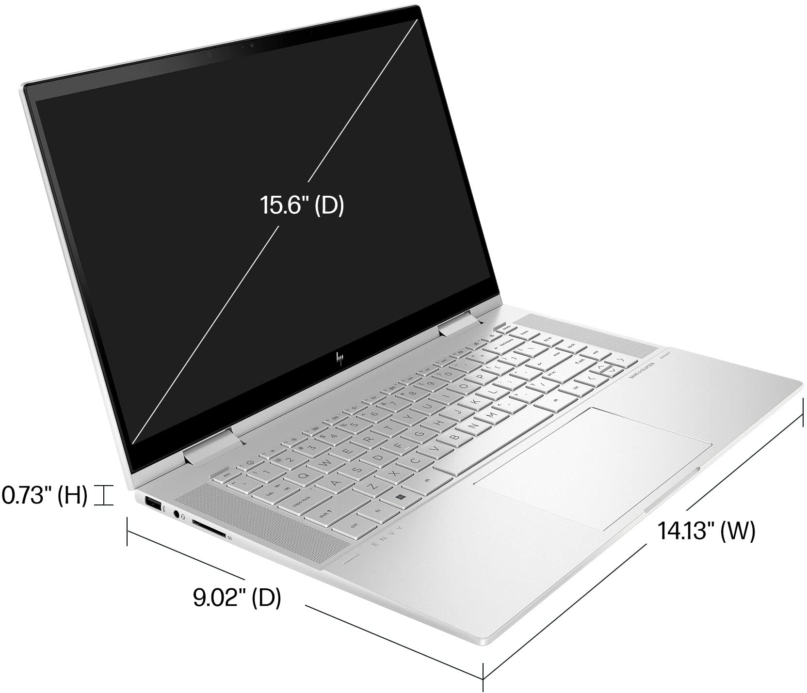 HP Envy X360 15.6" FHD IPS Touchscreen 2-in-1 Laptop 2022, 12th Intel Core i7-1255U 10-Core, Iris Xe Graphics, 64GB DDR4 2TB SSD, Thunderbolt 4 WiFi 6E Backlit Keyboard, Windows 11 Pro, COU 32GB USB