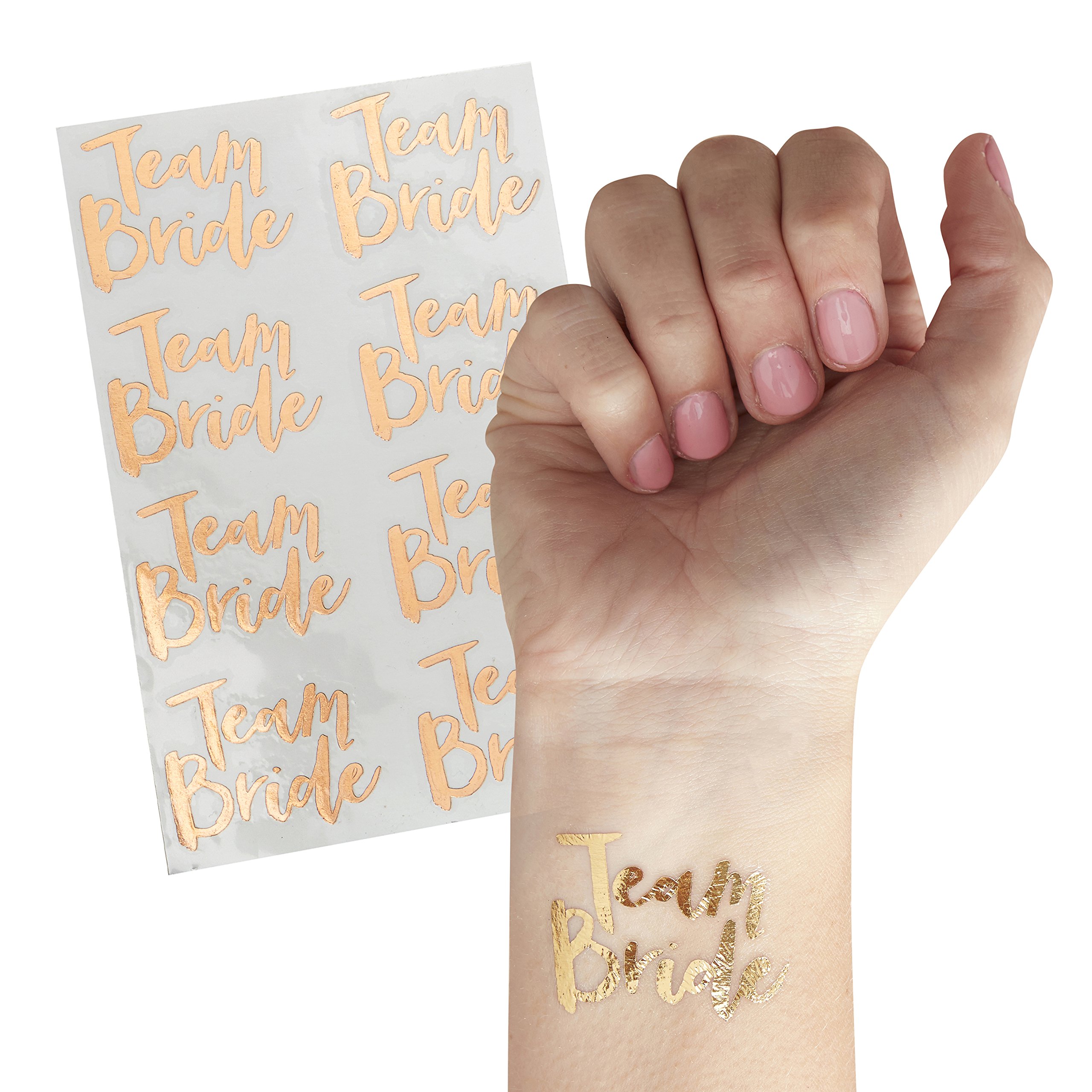 Ginger Ray Hen Party Rose Gold Temporary Team Bride Tattoos - Team Bride
