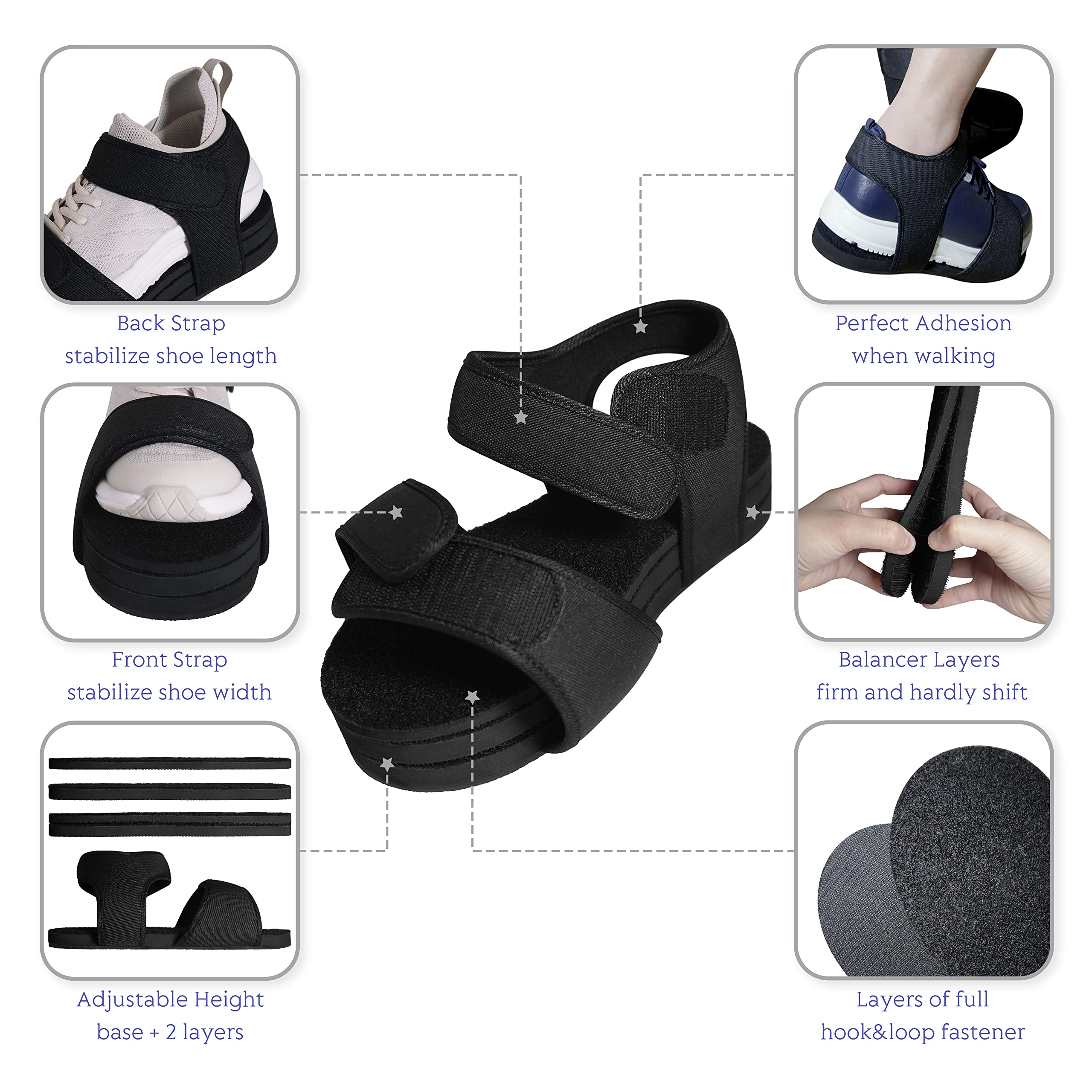 GUSSTZEL Professional Shoe Lift for Uneven Legs, Shoe balancer, Shoe Leveler for Walking Boot, Even Up for Men & Women, Women 6-7.5, Men 5.5-7.5