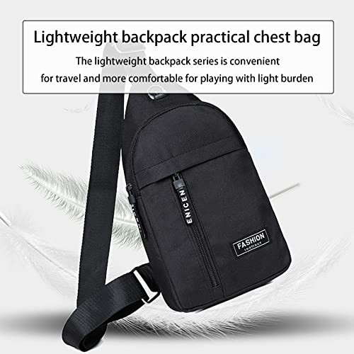 Viadha Crossbody Sling Bag Men Women Sling Backpack Bag Multipurpose Small Sling Crossbody Chest Shoulder Bag (#01 Black)