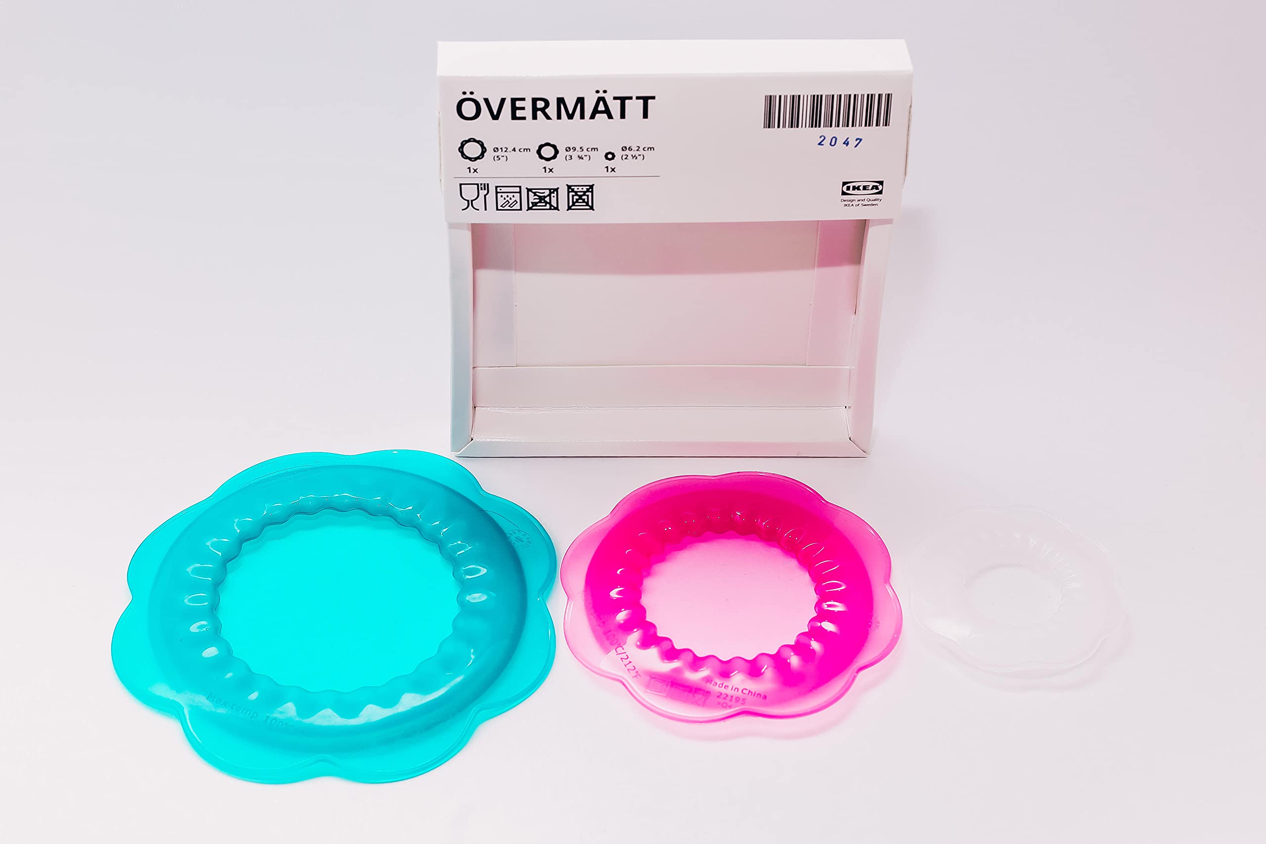 Ikea OVERMATT Food Cover, Set of 3, Silicone Multicolour