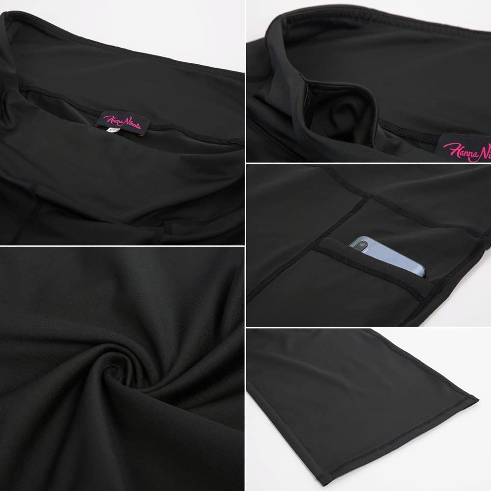 Hanna Nikole High Waist Bootcut Yoga Pants with Pockets Plus Size Workout Pants Dress Pants 22W Black