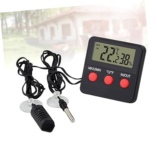 Yardwe 2 Sets Pet Thermometer Hygrometer Digital Thermometer Mini Digital Hygrometer Fish Tank Pet Hygrometer Reptile Hygrometer Lizard Thermometer Reptile Thermometer Glass Box Simple