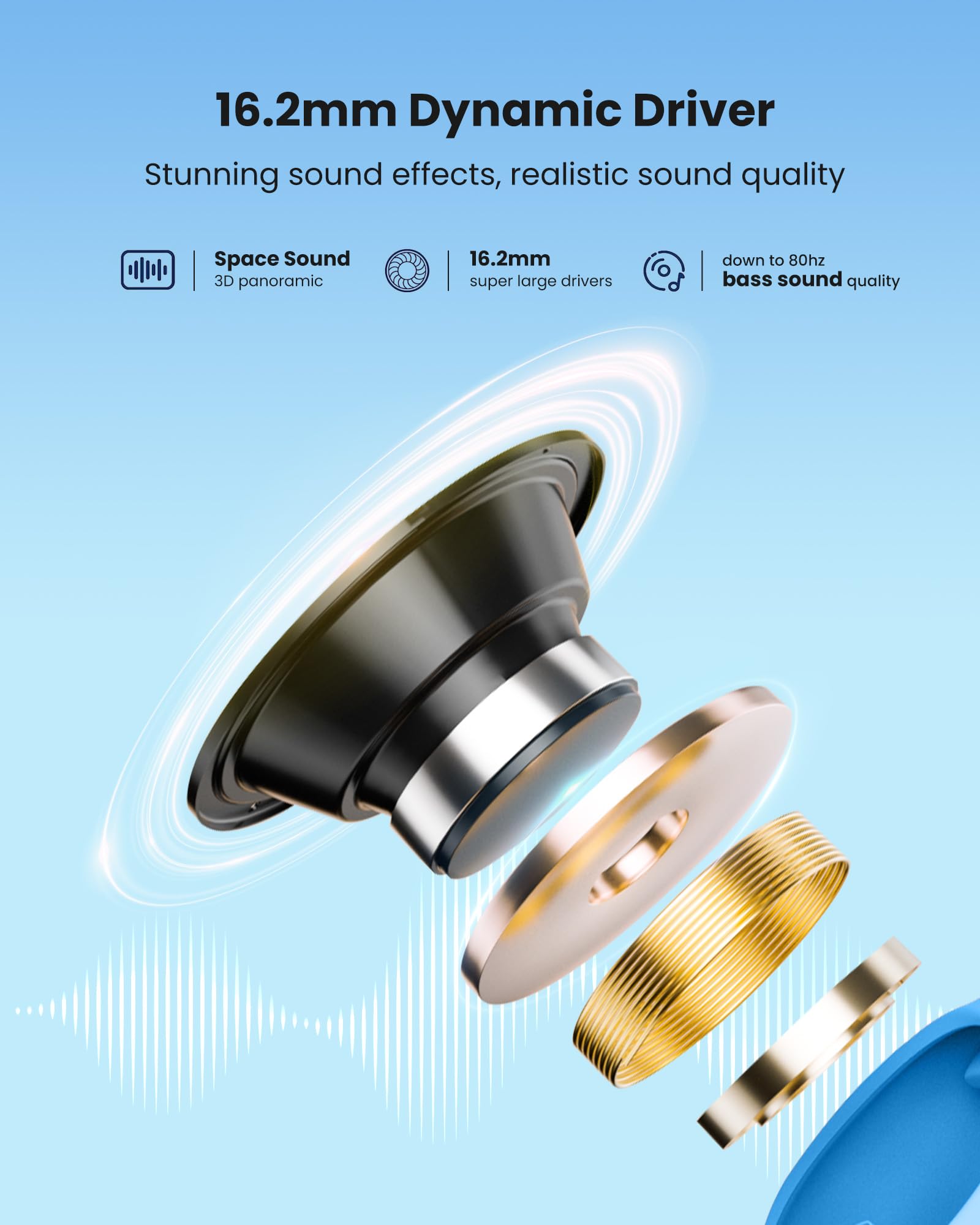 Hinersound Kids Bluetooth Headphones Open Ear Air Conduction,70/85/94dB Volume Control Ultra-Light Wireless Sport Kids Earbuds for Children Travel/Running/Cycling