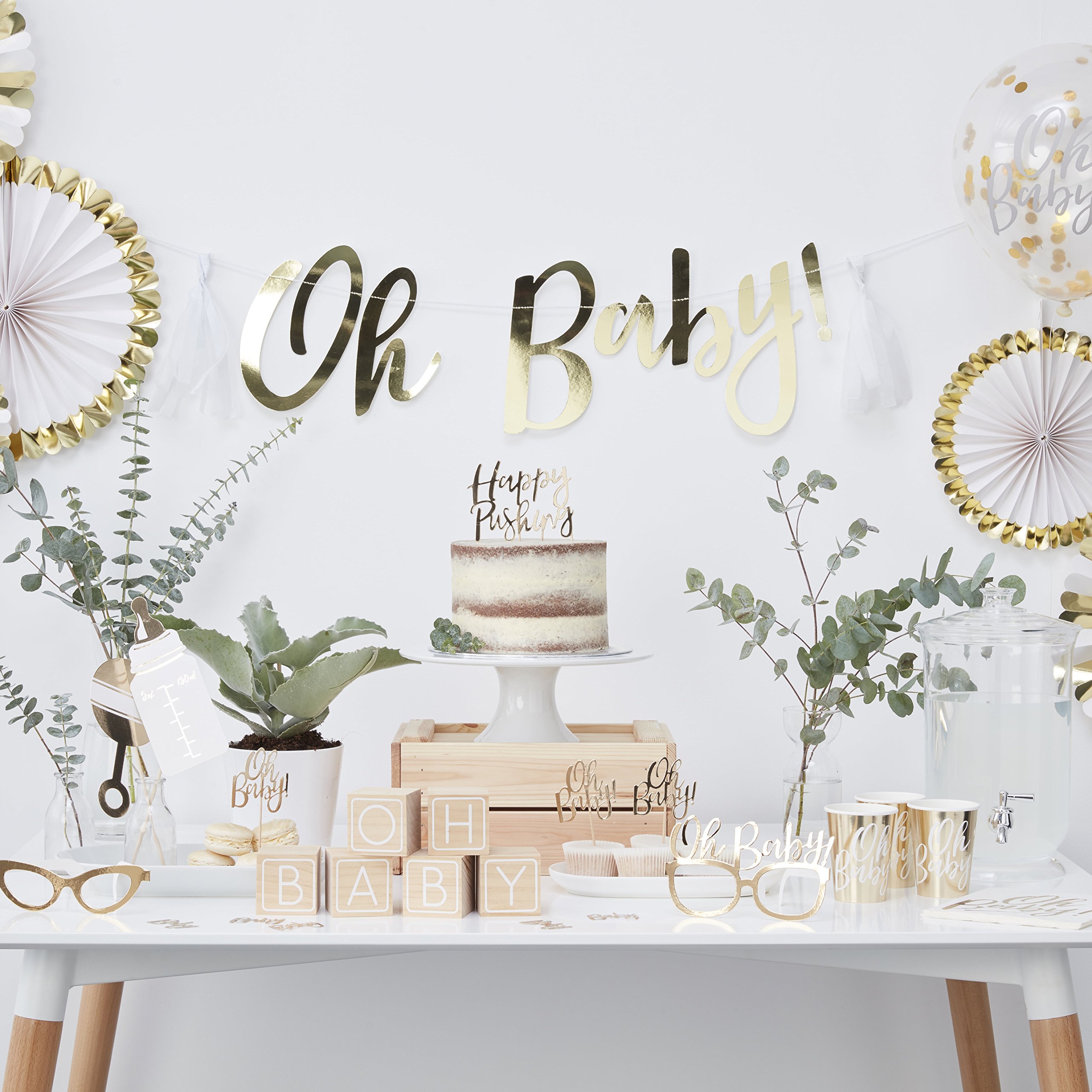 Ginger Ray Oh Baby Shower Photo Gold Foiled, Booth Props