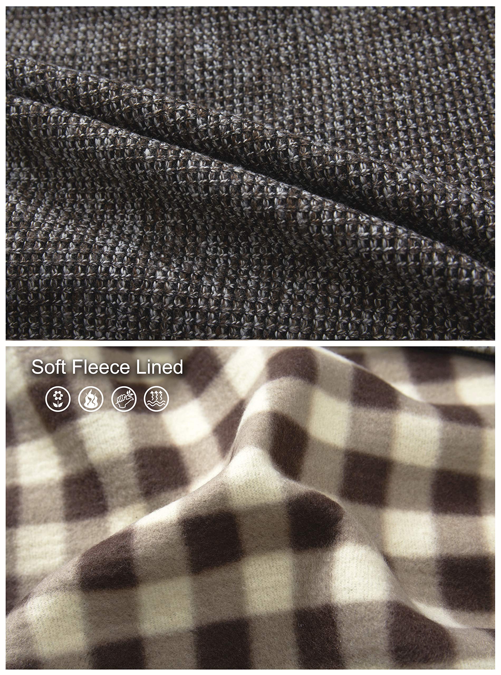 Gioberti Boy's Knitted Full Zip Cardigan Sweater with Soft Brushed Flannel Lining, Melange Coffee, Size 5