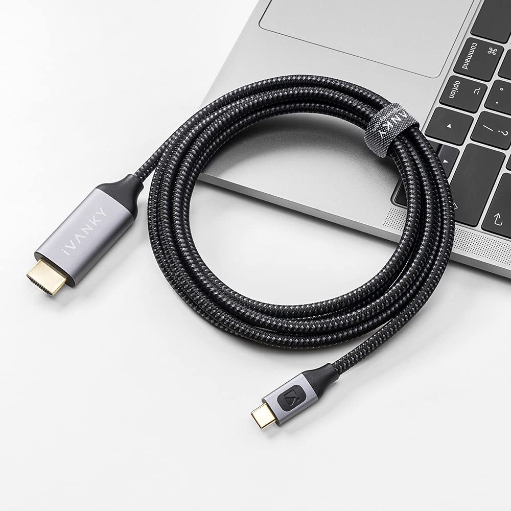 IVANKY USB C to HDMI Cable 4K@60HZ 10FT Thunderbolt 3 to HDMI Cable,Compatible with MacBook Pro/Air, Surface Book, Samsung Galaxy, iPad Pro 2020, iMac, Dell XPS 13/15, ThinkPad P70 / P50 and More