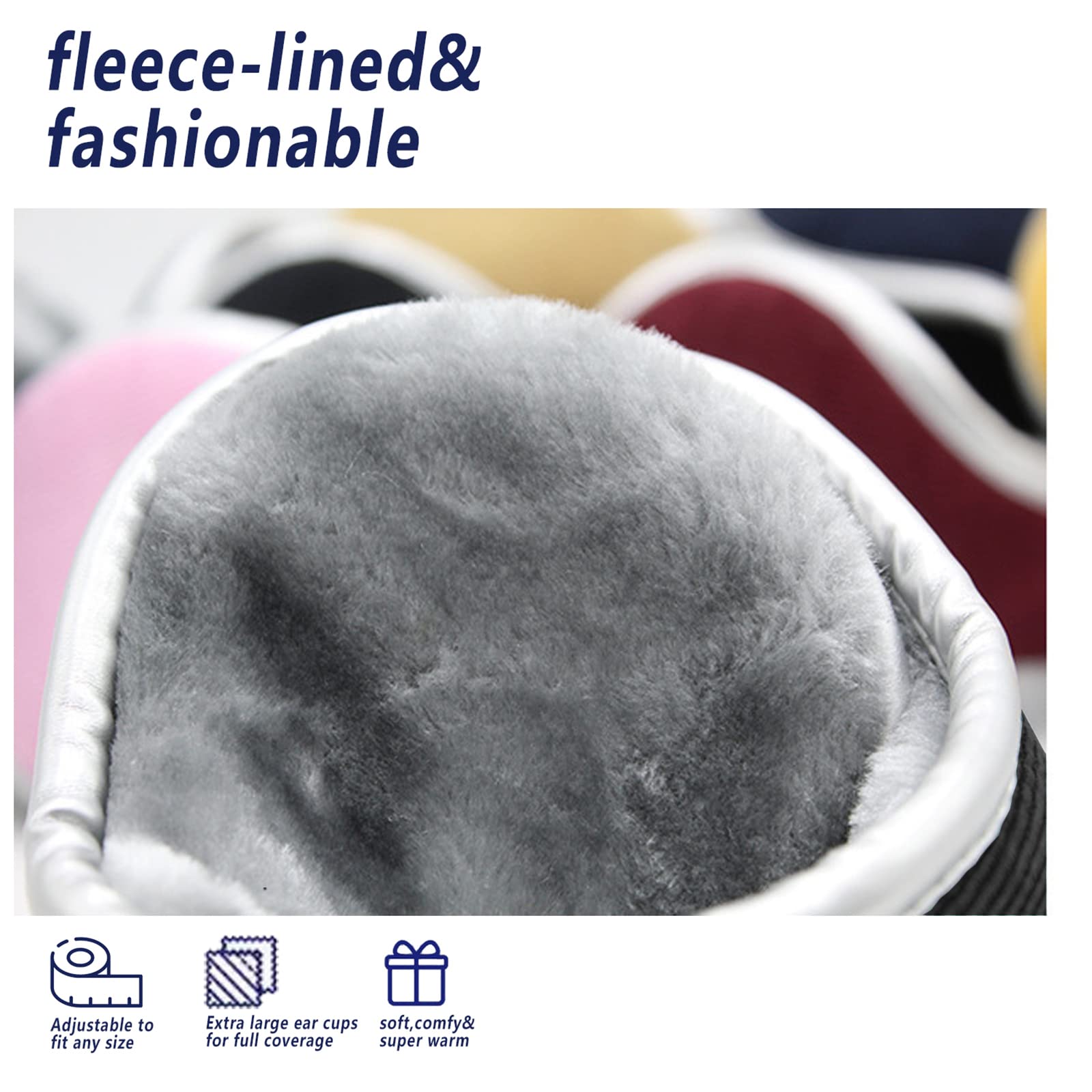 Kedofe Winter Ear muffs Women Men Ear Warmers Adjustable Foldable Waterproof Warm Earmuff With Reflective Stripe (Grey)