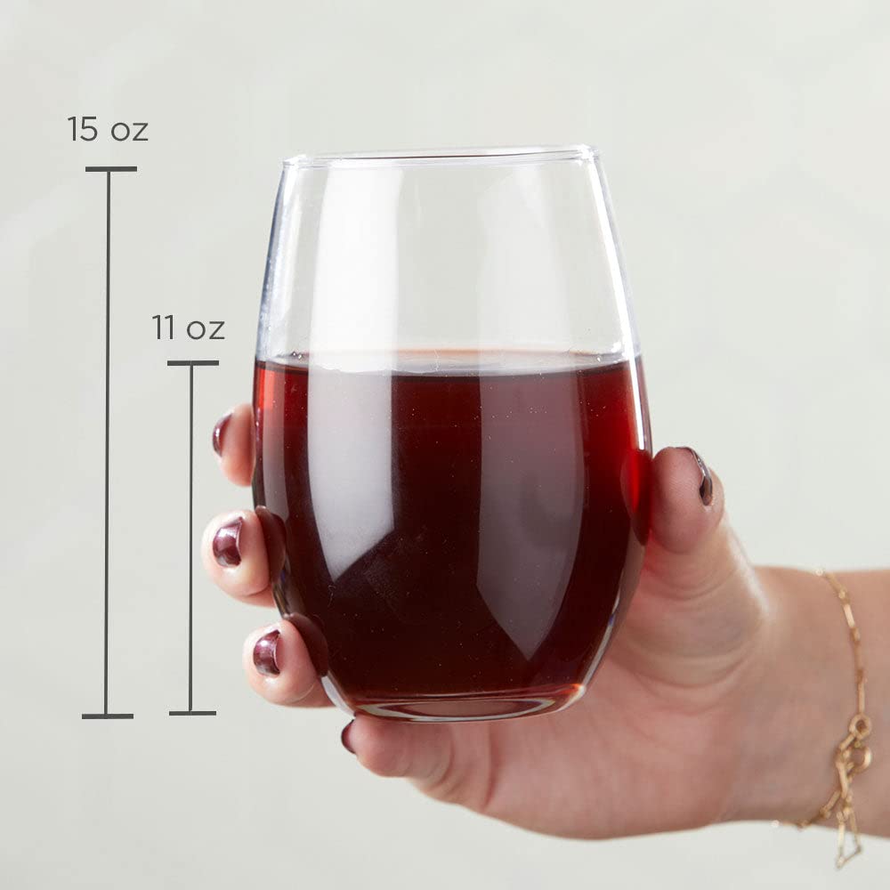 Kate Aspen 15 oz. Personalized Stemless Wine Glass - 48pcs/Silver - Custom Wedding Favors and Bridal Shower Party Favors with Customized Designs Text Lines