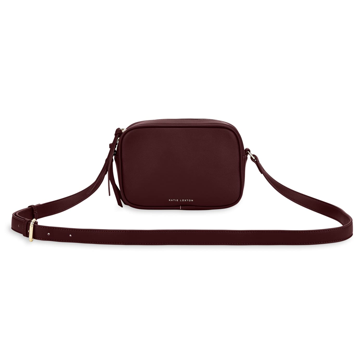 KATIE LOXTON Isla Womens Small Vegan Leather Adjustable Strap Convertible Crossbody Clutch Handbag Purse Plum