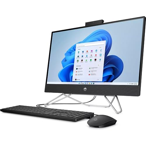 HP 24" All-in-One Desktop, Intel 10-Core i7-1255U, 23.8" FHD IPS Display, Intel Iris Xe Graphics, HDMI 2.0, Wi-Fi, RJ-45, 64GB DDR4 2TB M.2 SSD + 1TB HDD, Win10 Pro, Black