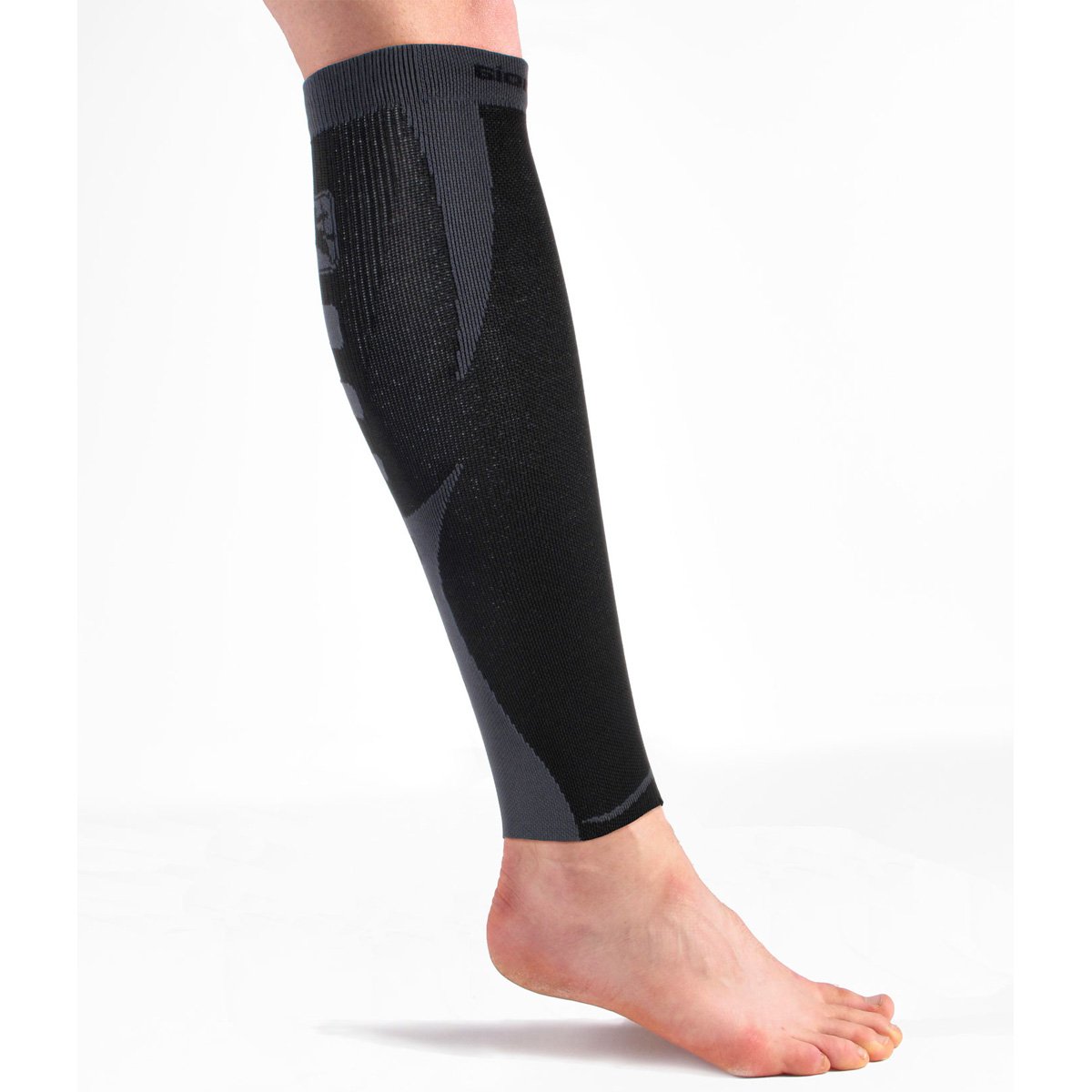 Giordana Gradual Compression Cycling Calf Cover, Black/Gray, L