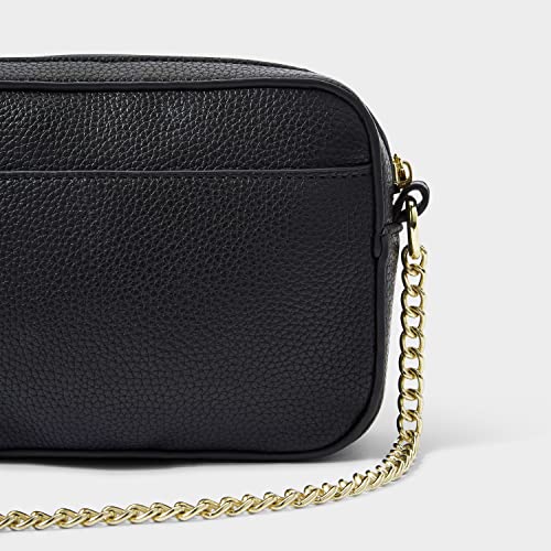 KATIE LOXTON Millie Small Womens Vegan Leather Chain Strap Mini Crossbody Clutch Handbag Purse Black