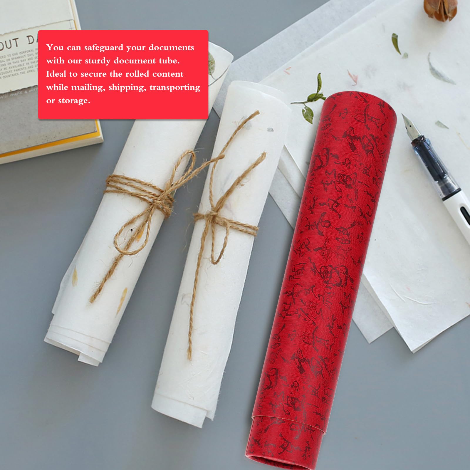 VILLCASE Paper Poster Tube, Mailing Tubes Shipping Calligraphy Painting Document Tubes Kraft Storing Tube Holder, Round Storage Tube for Map Posters Documents
