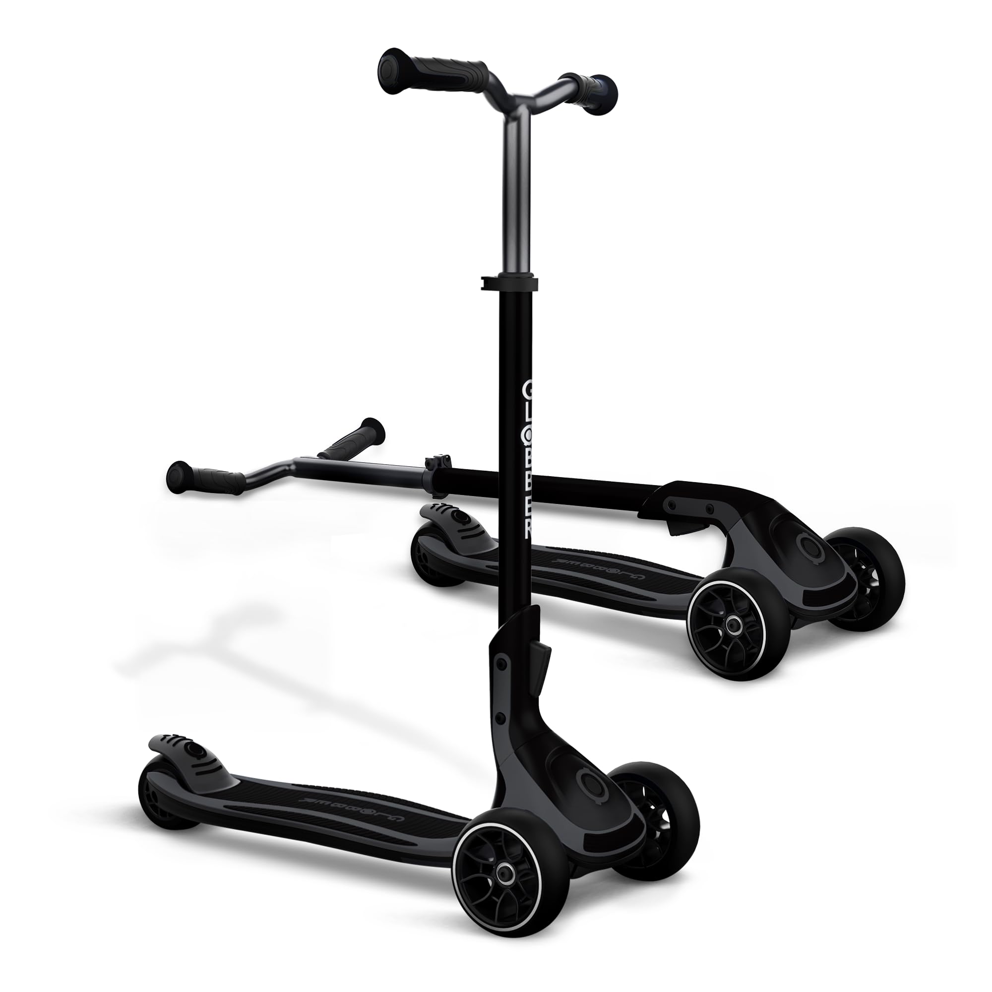 Globber Ultimum Scooter | 3-Wheel Kick Scooter for Adults & Kids 5+ | Foldable Kick Scooter with Safe, Non-Slip Deck & Premium Brakes (Navy Blue)