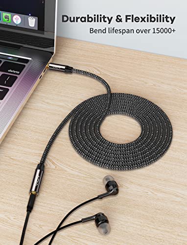 VIOY Headphone Extension Cable 10FT,[Copper Shell, Hi-Fi Sound] 3.5mm Male to Female Stereo Audio Cable Nylon Braided Aux Cord for Smartphones, Tablets, Media Player
