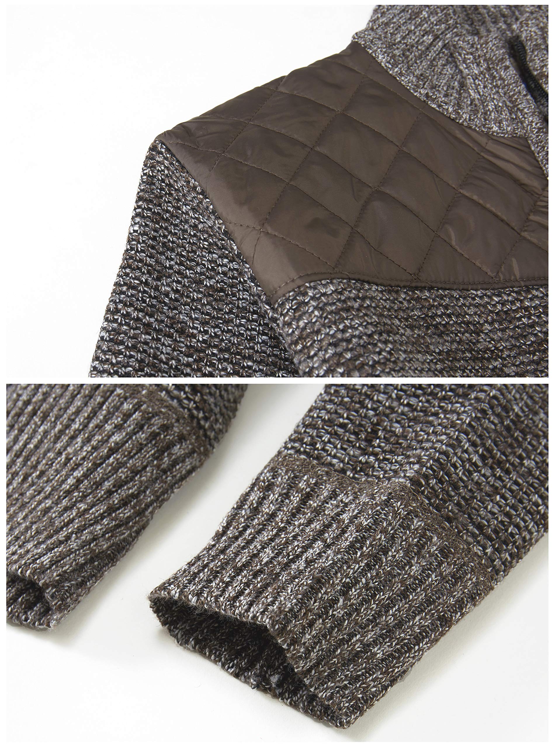 Gioberti Boy's Knitted Full Zip Cardigan Sweater with Soft Brushed Flannel Lining, Melange Coffee, Size 5